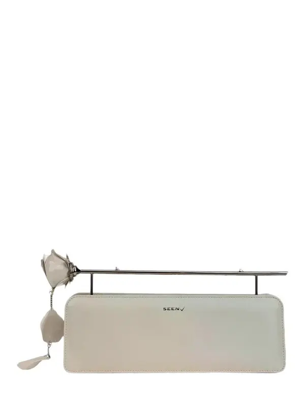 SEEN USERS Rose 11 Floral-detail Clutch Bag - Neutrals