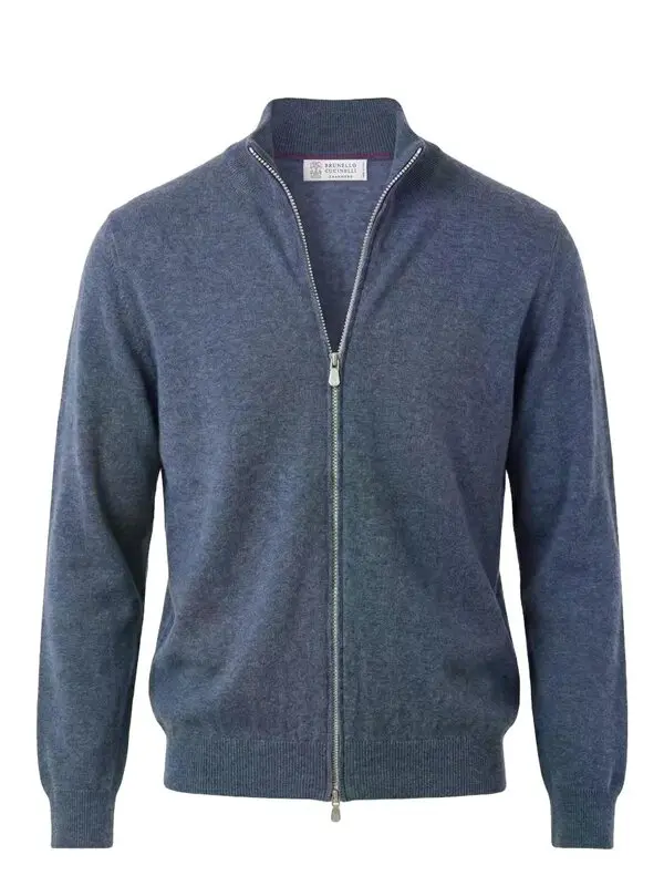 Brunello Cucinelli Cashmere Zip-up Cardigan - Blue