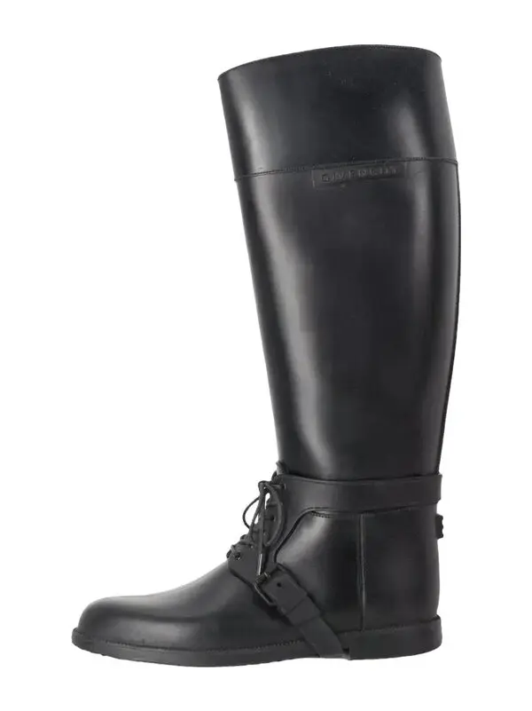 Givenchy Lace-up Detail Knee-high Rubber Boots - Black