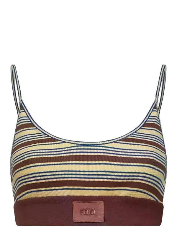 Fendi Striped Ribbed Top - Brown