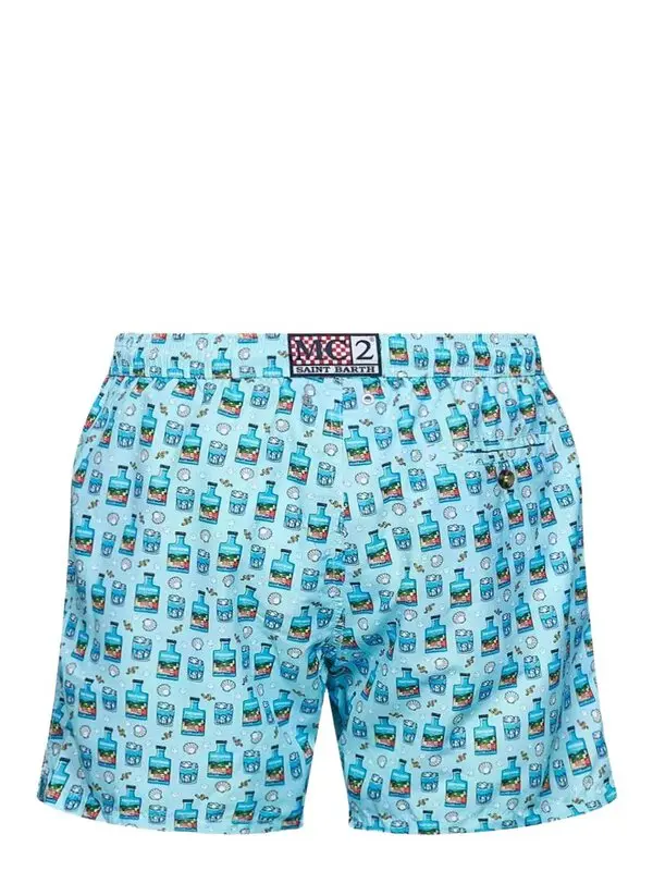 MC2 SAINT BARTH Portofino Print Swim Shorts - Blue