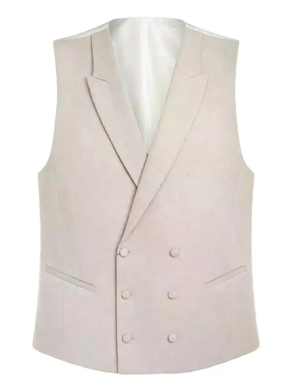 ETIEM TEXTIL S.L. Double-breasted Peak-lapel Waistcoat - Neutrals