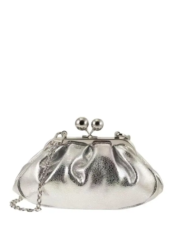 Max Mara Metallic Gathered Shoulder Bag - Silver