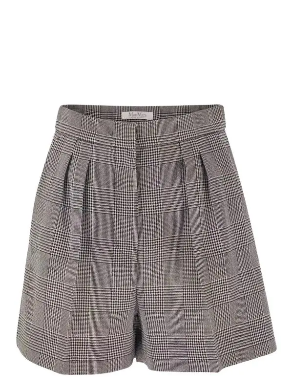 Max Mara Prince Of Wales Check Pleated Shorts - Neutrals