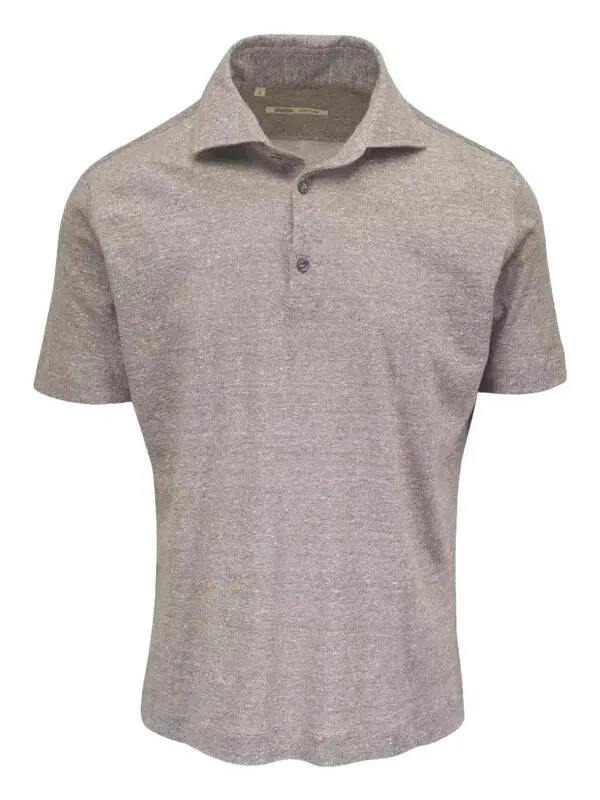 MAURIZIO BALDASSARI Marl-texture Short-sleeve Polo Shirt - Neutrals