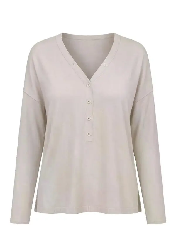 KANGRA Dropped-shoulder V-neck Sweater - Neutrals