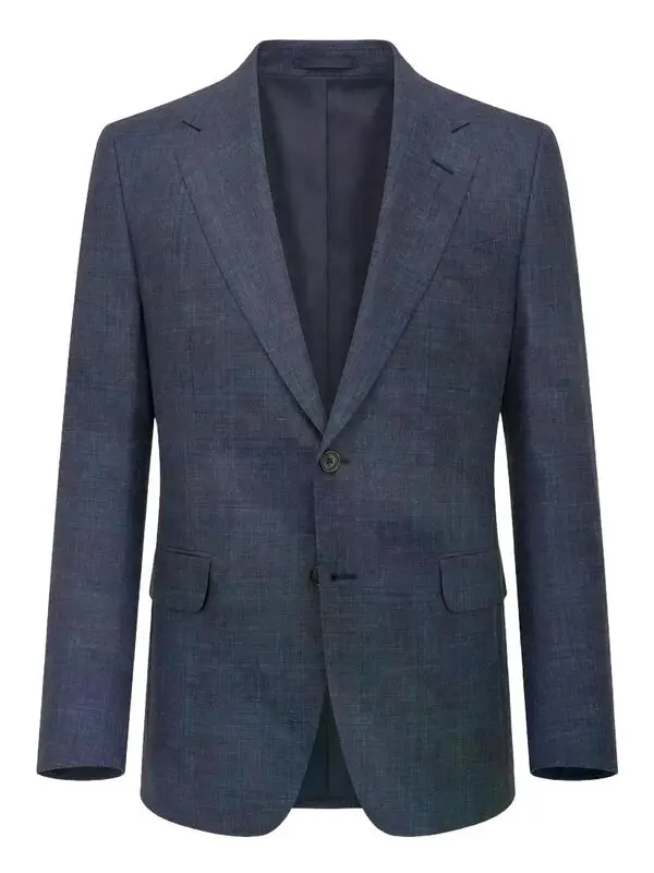 Zegna Check-pattern Blazer - Blue