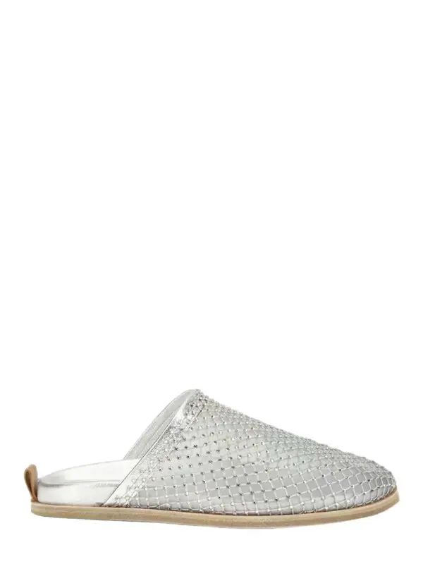 FORTE_FORTE Crystal-embellished Mesh Mules - Silver