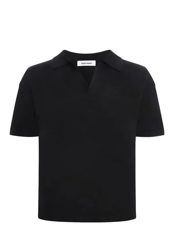 TONYWACK Open-collar Polo Shirt - Black