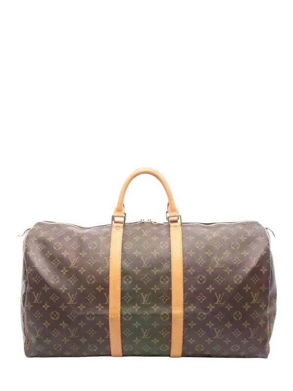 LOUIS VUITTON Monogram Keepall 55 Travel Bag - Brown