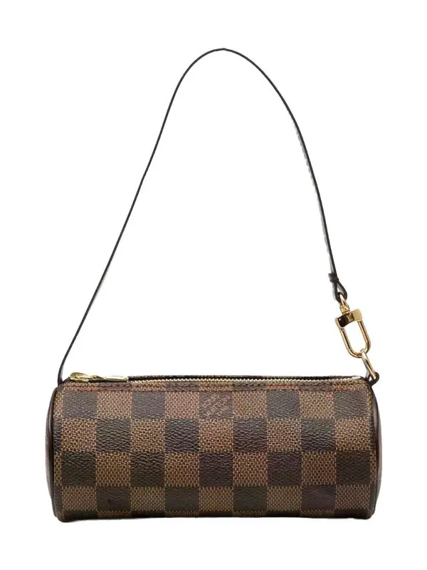 LOUIS VUITTON Damier Ebene Papillon Pochette Handbag - Brown