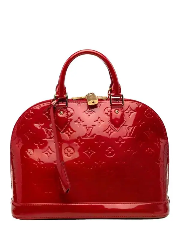 LOUIS VUITTON Monogram Vernis Alma Pm Handbag - Red