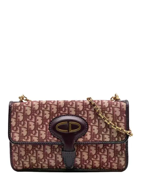 Dior Oblique Canvas Chain Crossbody Bag - Red