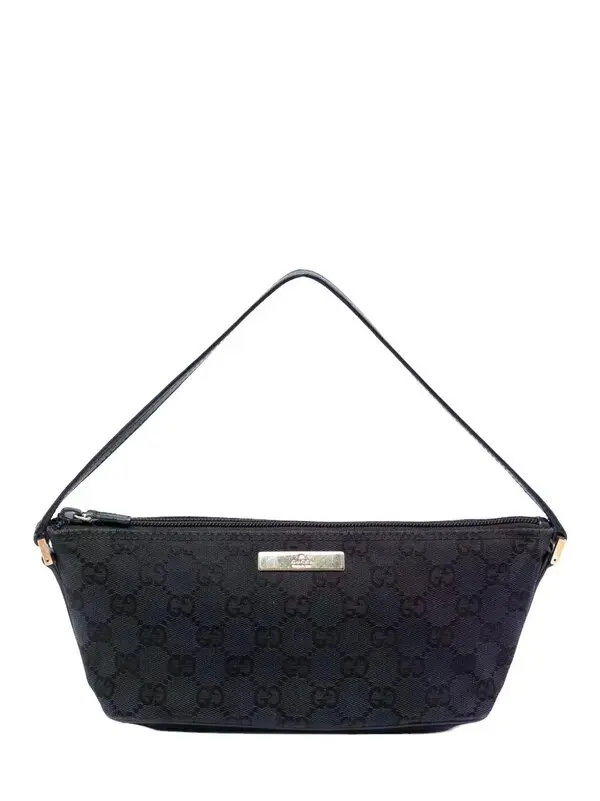 Gucci Gg Canvas Boat Shoulder Bag - Black
