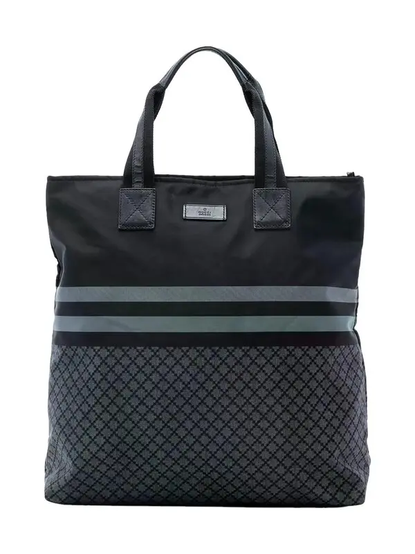 Gucci Diamante Nylon Web Tote Bag - Black