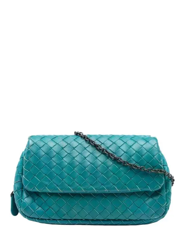 Bottega Veneta Mini Expandable Chain Crossbody Bag - Blue