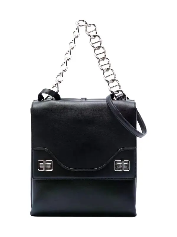 Prada Soft Calf Double Turnlock Satchel - Black