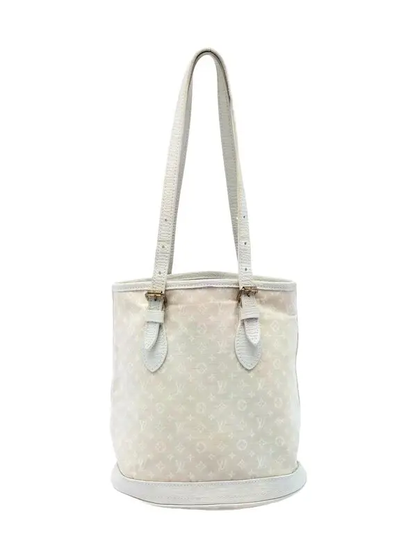 LOUIS VUITTON Monogram Mini Lin Bucket Pm Shoulder Bag - Neutrals