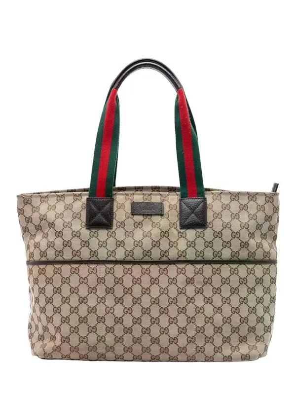 Gucci Gg Canvas Web Tote Bag - Neutrals