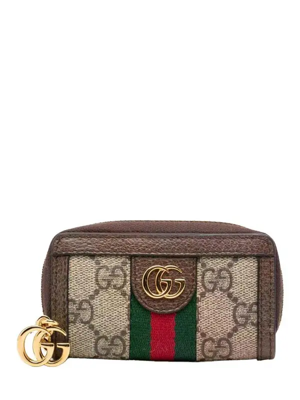 Gucci Gg Supreme Ophidia Key Case Coin Pouch - Neutrals