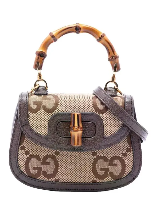Gucci 1947 Bamboo Top Handle Bag Satchel - Neutrals