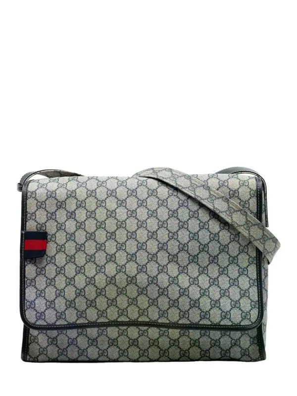 Gucci Gg Supreme Web Messenger Bag - Neutrals