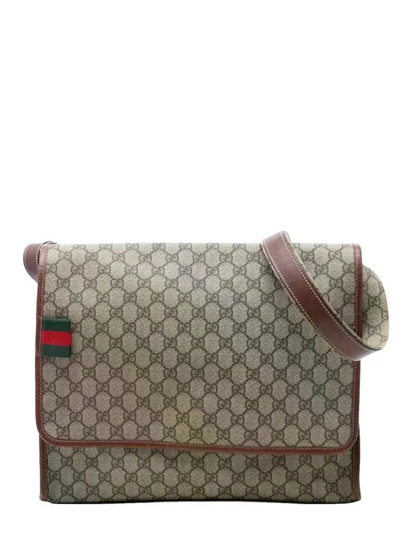 Gucci Gg Supreme Web Messenger Bag - Neutrals