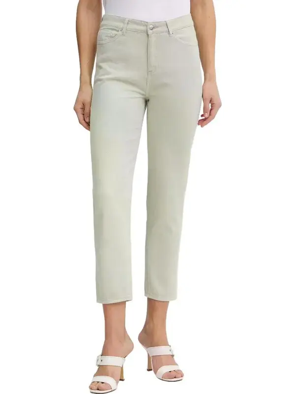 Armani Exchange Cropped Jeans With Logo Tag - Green