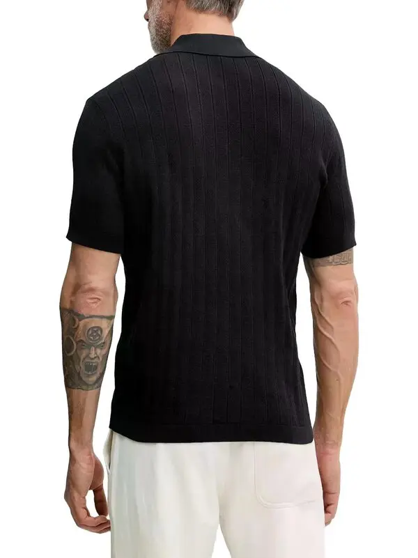 Armani Exchange Ribbed Zip-fastening Polo Shirt - Blue