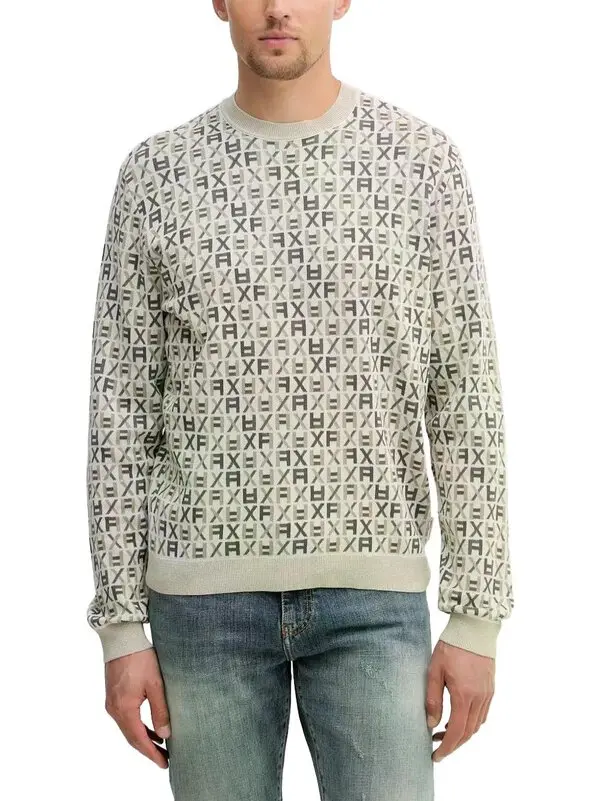 Armani Exchange Monogram Pattern Sweater - Neutrals