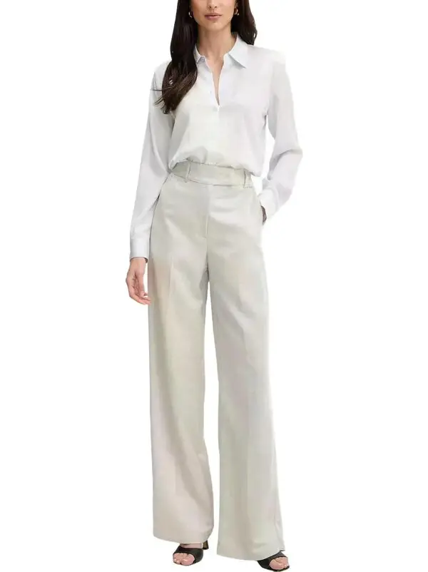 FRACOMINA Pressed Crease Wide-leg Trousers - Neutrals
