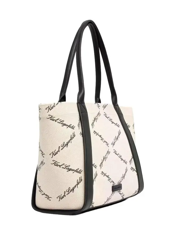 Karl Lagerfeld K/ville Logo Print Tote Bag - Neutrals