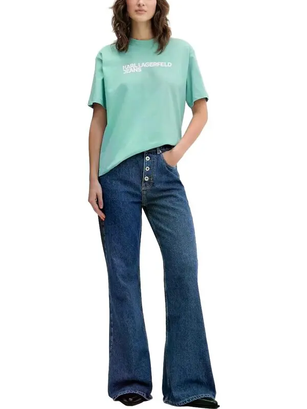 Karl Lagerfeld Button-fly Flared Jeans - Blue