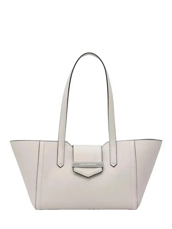 Karl Lagerfeld Grained Leather Tote Bag - Neutrals
