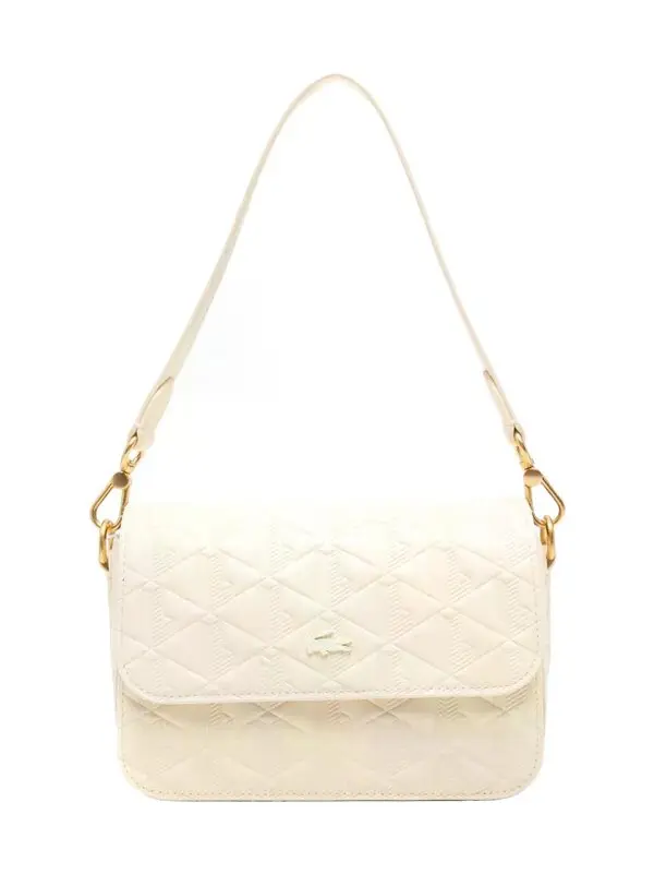 Lacoste Monogram Embossed Shoulder Bag - Neutrals