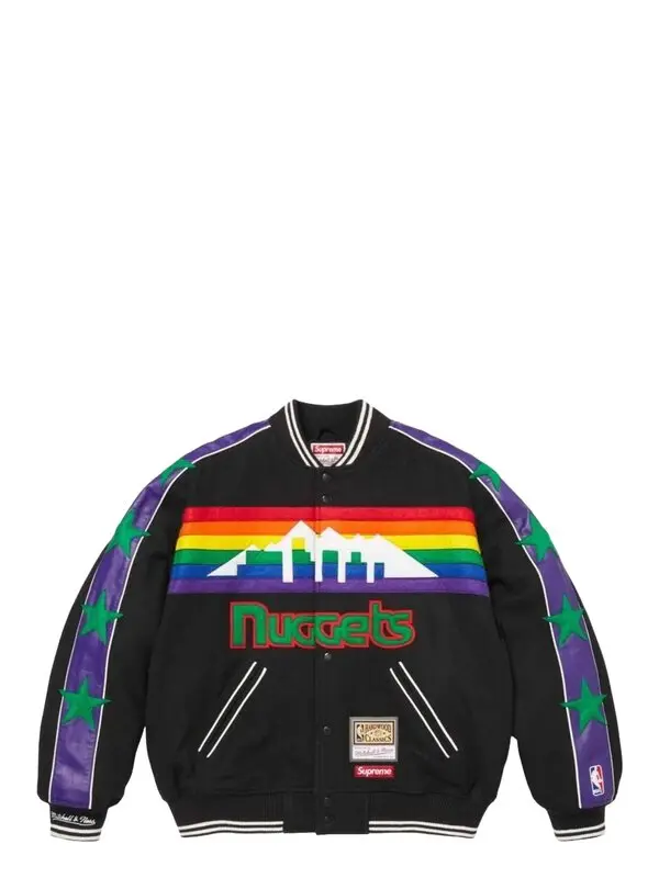 Supreme X Mitchell & Ness Ss26 Teams Varsity Jacket - Black