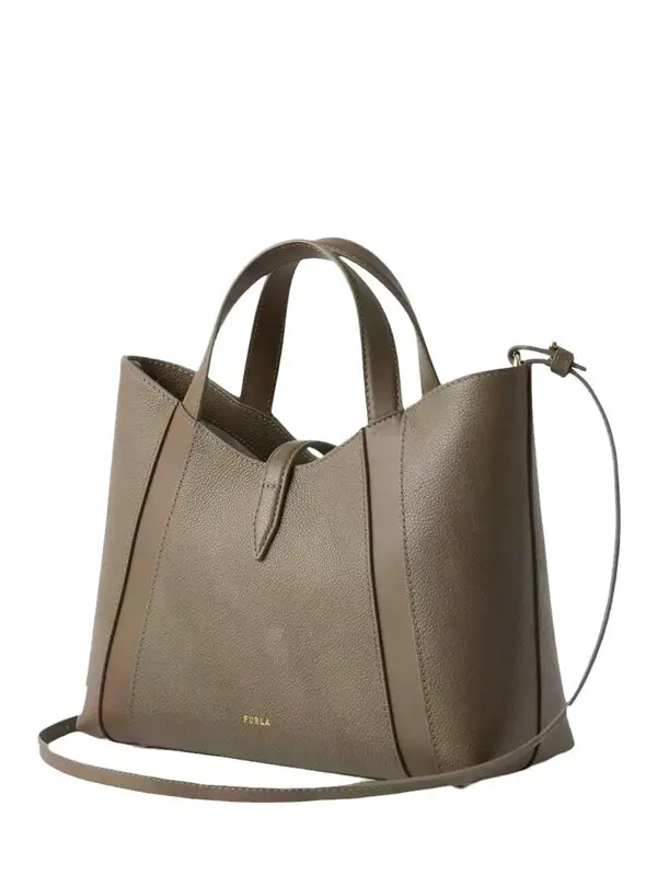 Furla Goccia Grained Leather Tote Bag - Neutrals