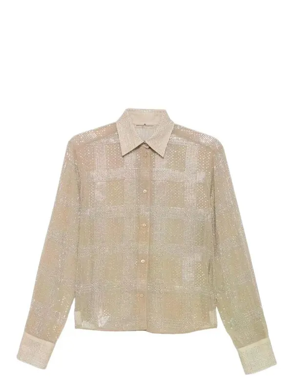 Ermanno Scervino Embellished Check Shirt - Neutrals