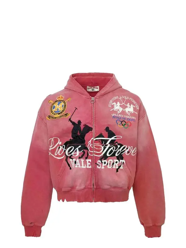 VALE FOREVER Rockefeller Zip-up Hoodie - Red