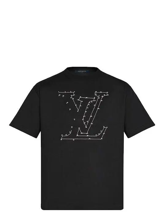 LOUIS VUITTON Printing Embroidered Short Sleeve - Black