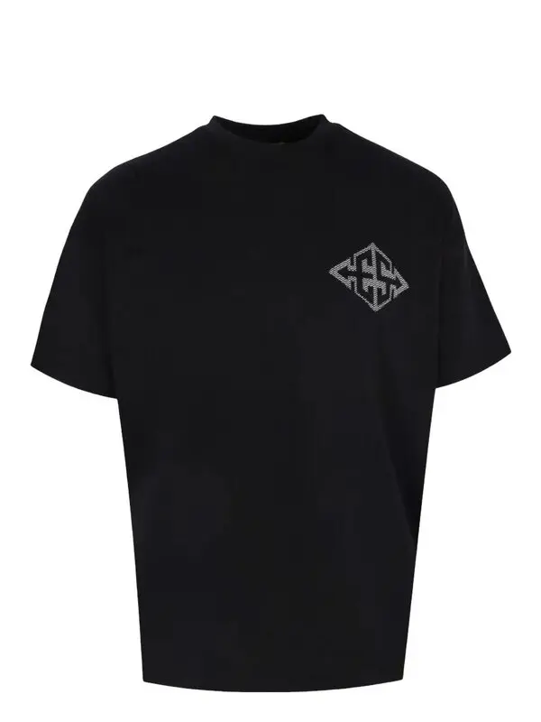 EXIT SOCIETY Logo-print Graphic-print T-shirt - Black