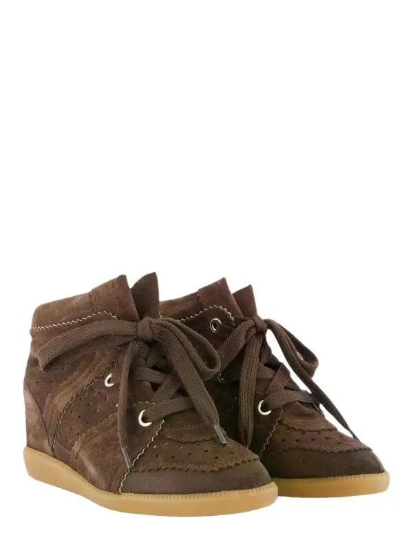 Isabel Marant Étoile Bobby Suede Wedge Sneakers - Brown