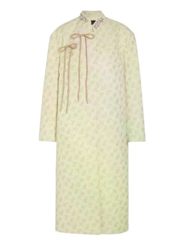 Simone Rocha Embellished Floral Print Coat - Neutrals