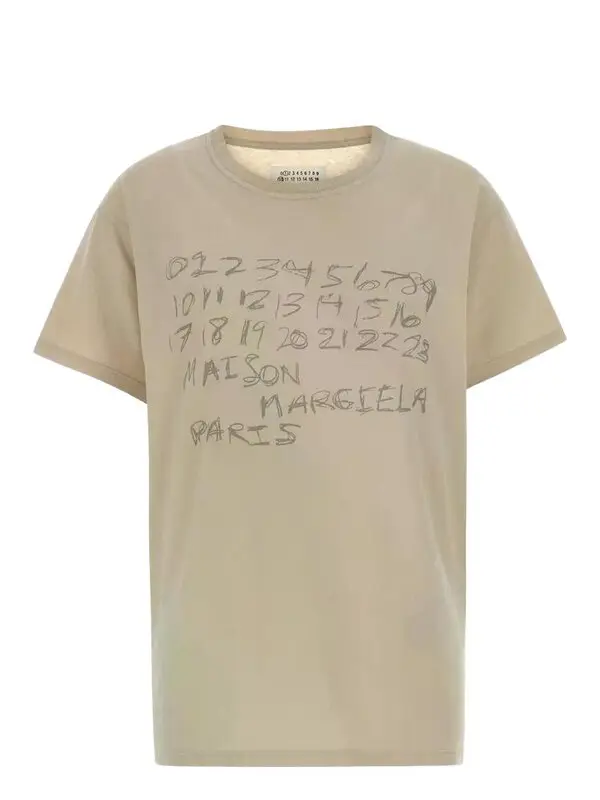 MAISON MARGIELA Numerical Logo Print T-shirt - Neutrals