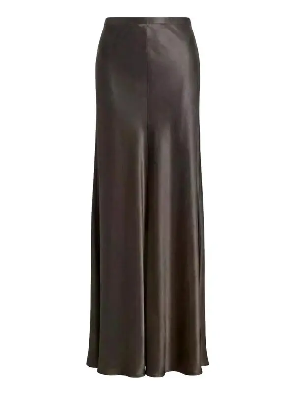 Alberta Ferretti Satin-effect Flared Maxi Skirt - Grey