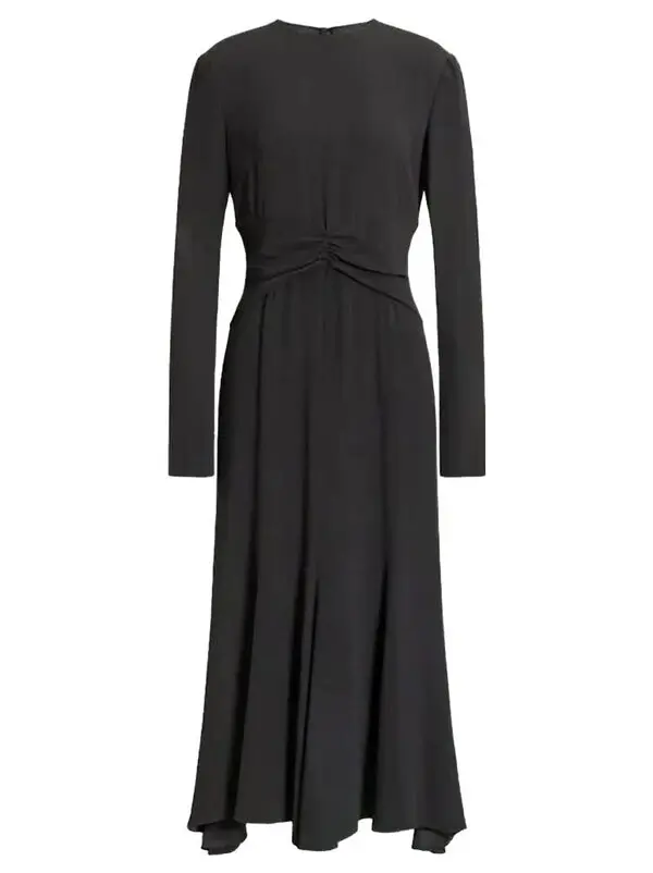 Alberta Ferretti Ruched Long-sleeve Midi Dress - Grey