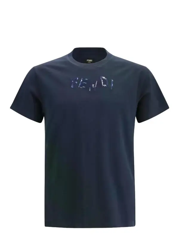 Fendi Embroidered T-shirt - Blue