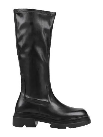 EMANUÉLLE VEE Emanuéllé Vee Leather Block Heel Boots - Black