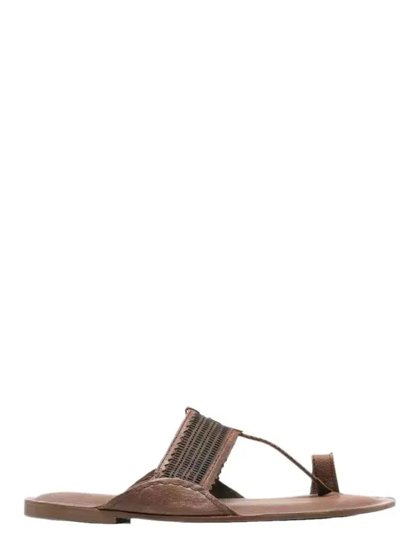 INJIRI Braided Toe-loop Sandals - Brown