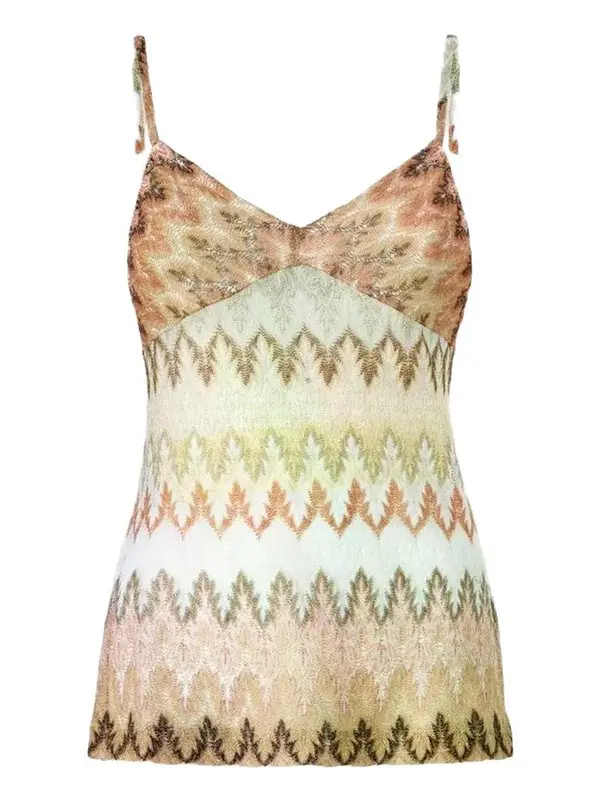 Missoni Zigzag-knit Tank Top - Neutrals